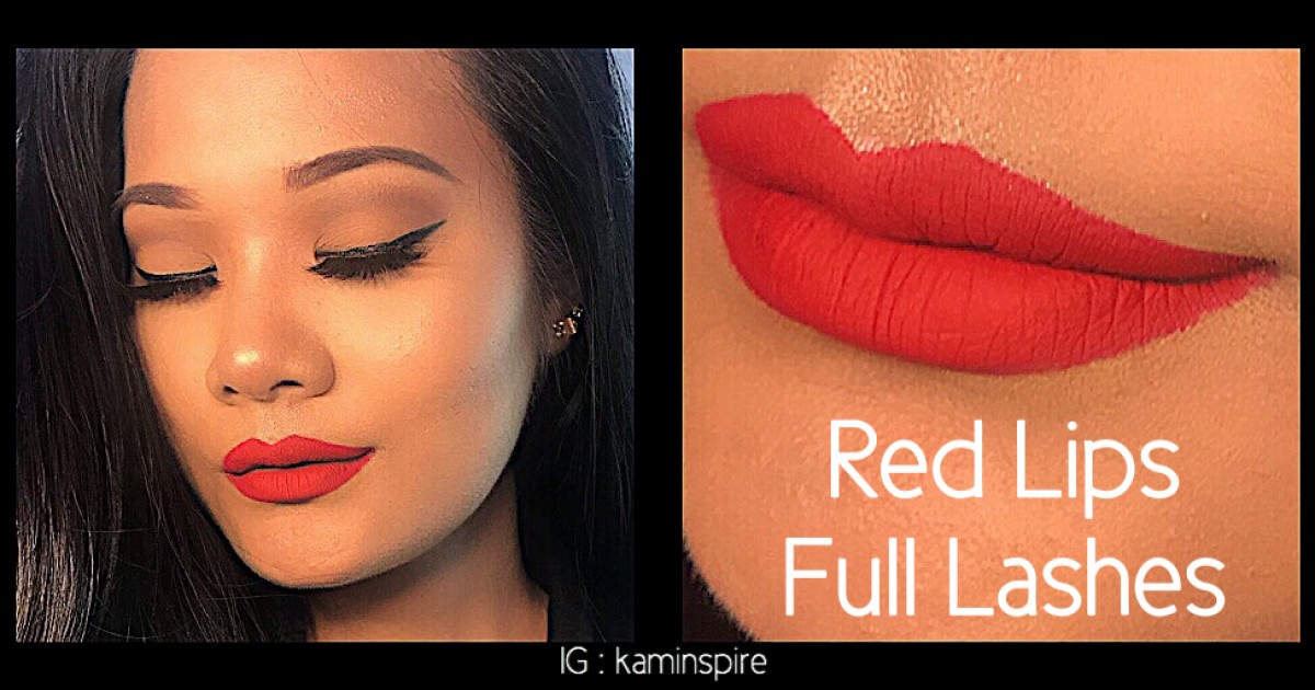 Red Lips & Full lashes
