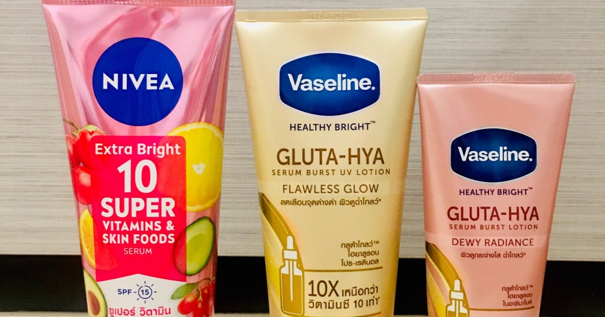 รีวิว เซรั่ม vaseline gluta-hya และ nivea super vitamin