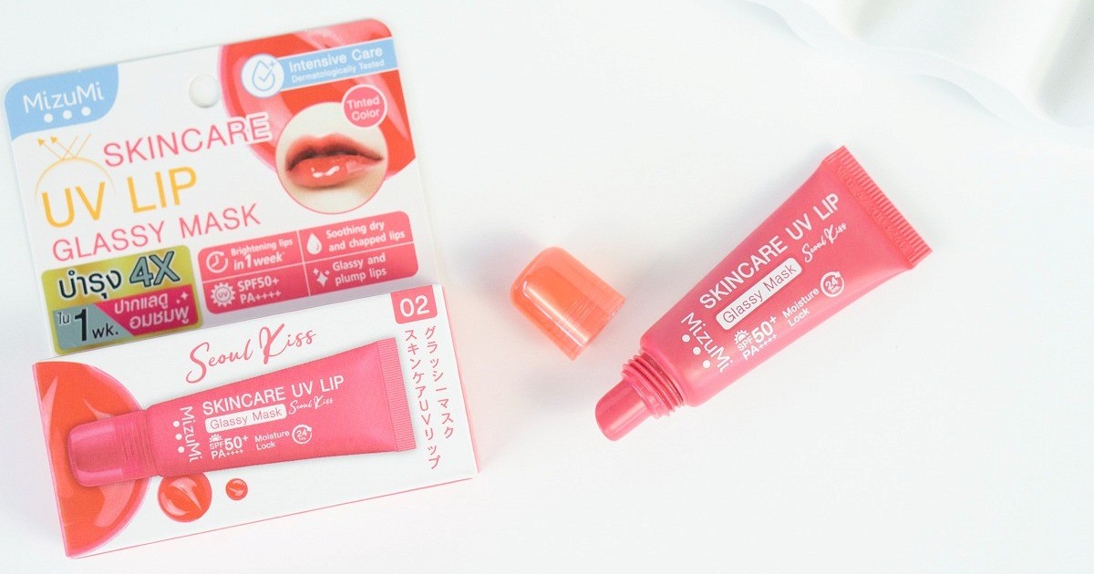 รีวิวลิปกันแดด Mizumi Skincare UV Lip Glassy Mask สี #Seoul Kiss