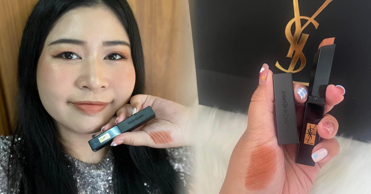 ป้ายยาลิปสีนูดน้ำตาลสายฝอ YSL #316VIBE IN AMBER