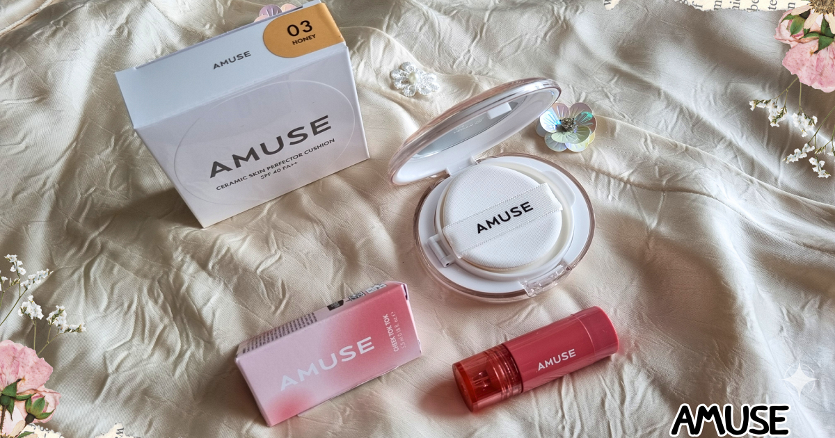 AMUSE Ceramic Skin Perfector Cushion SPF 40 PA++ & Cheek Tok Tok