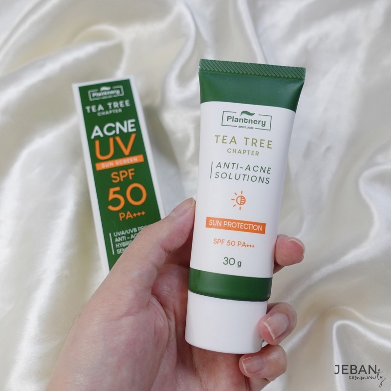 รีวิว Plantnery Tea Tree Sunscreen Acne Oil Control ครีมกันแดด ลดสิว ...