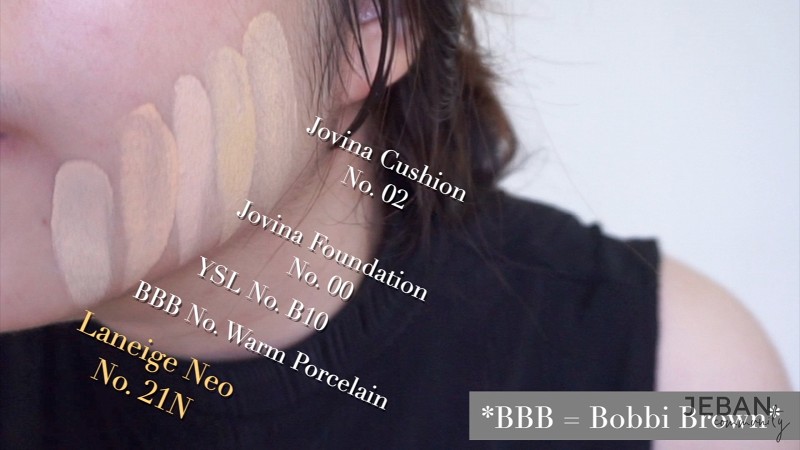 [ดิฉันขอบอกว่า‍]เทียบสี Cushion Jovina No. 02 กับ รองพื้นของ Jovina เบอร์ 00, เทียบกับรองพื้น ...