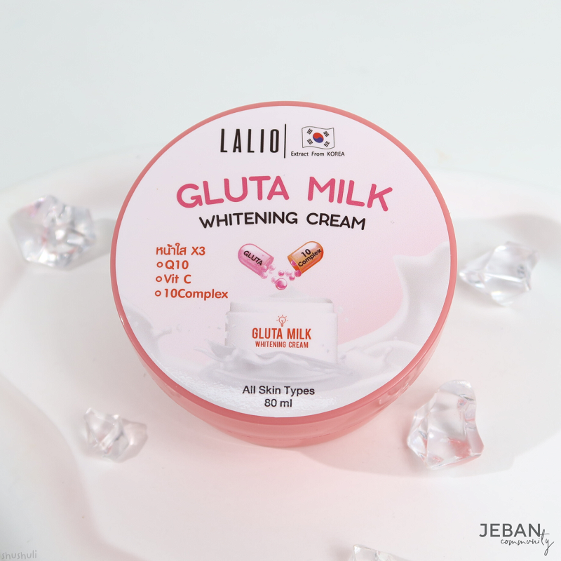 ผิวใสเปล่งปลั่งมีออร่าด้วย LALIO GLUTA MILK WHITENING CREAM