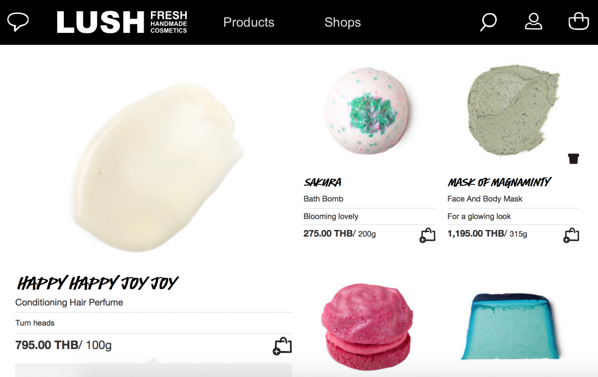 LUSH เปิดเว็บช็อปออนไลน์ ไม่ต้องเสียเวลาไปหน้าร้าน